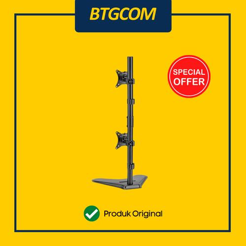 Jual BRACKET MONITOR ARM BRATECK LDT66-T02V BLACK VERTICAL DUAL MONITOR STEEL ARTICULATING FOR ...