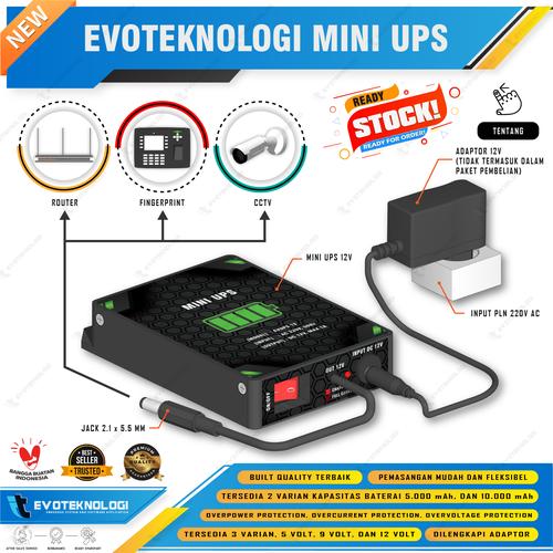 Jual Evoteknologi Mini UPS 12V UPS 9V UPS 5V Power Backup Router - 9V ...