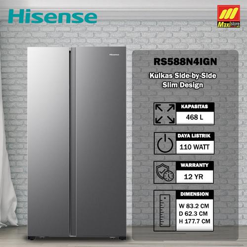 Jual HISENSE RS588N4IGN Kulkas Side-by-side 2 Pintu [468 L] No Frost ...