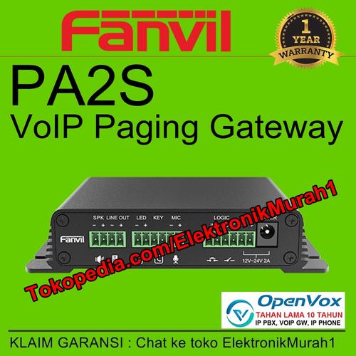 Jual Paging Gateway SIP & Video Intercom Fanvil PA2-S / PA2S - Tanpa Adaptor - Jakarta Barat ...