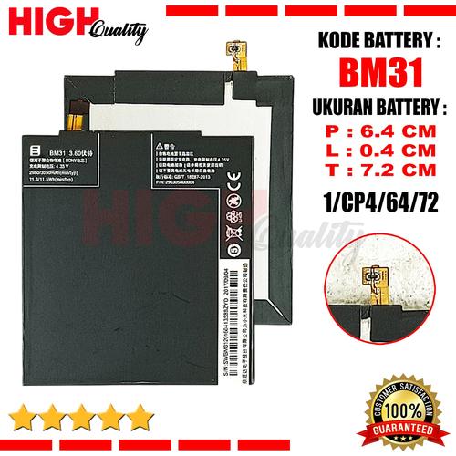 Jual Baterai Xiaomi Mi 3 / Mi3 Battery Batre High Quality BM31 / BM-31 ...