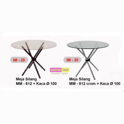 Jual Meja bulat kaca meja makan kaca meja serbaguna im3930 meja cafe ...