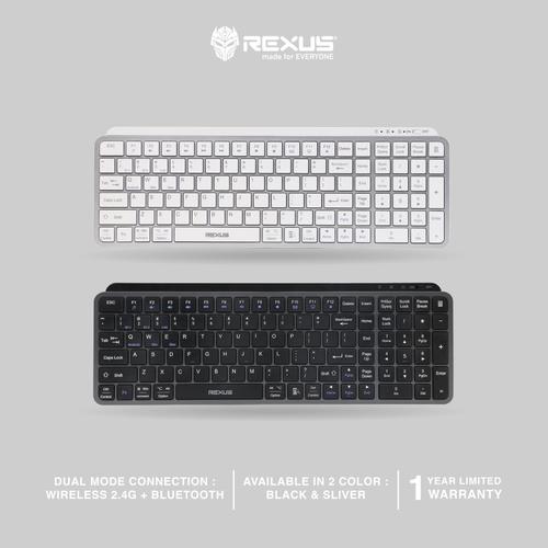 Jual Rexus KL100 Keyboard Office Wireless Bluetooth Dual Mode KL 100 ...