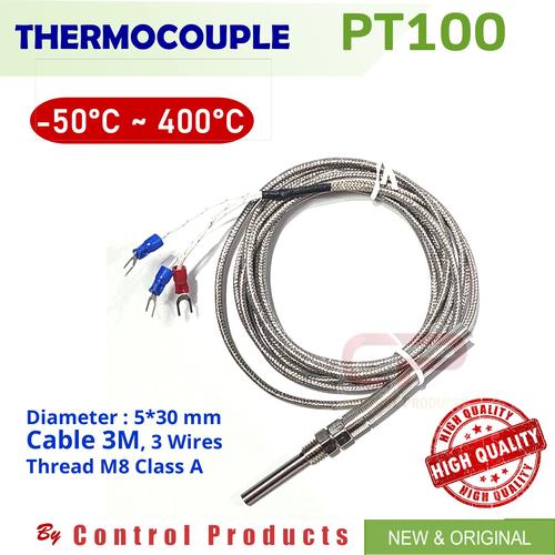 Jual Sensor Suhu RTD PT100 Thermocouple Probe 5x30mm 3M - Jakarta Barat ...