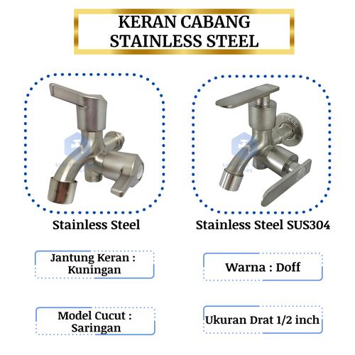 Jual Keran Air Double Kran Cabang Shower Kamar Mandi Stainless Steel 1/ ...