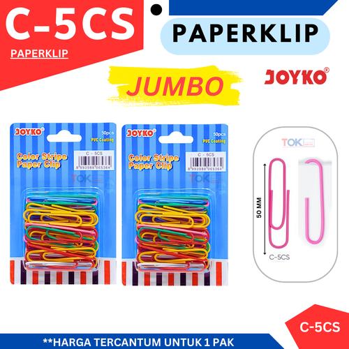 Jual Klip Kertas Warna Besar 5 Cm JOYKO C-5CS Jumbo Paper Clips Clip No ...