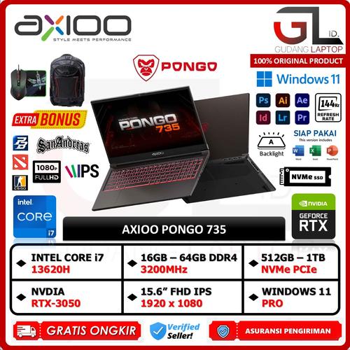 Jual Laptop Gaming Axioo Pongo 735 Intel Core i7 13620H 16GB 1TB RTX ...