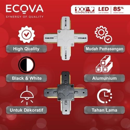 Jual ECOVA LED Sambungan Konektor Rel Track Light Lampu Sorot Original - Hitam - Jakarta Pusat ...