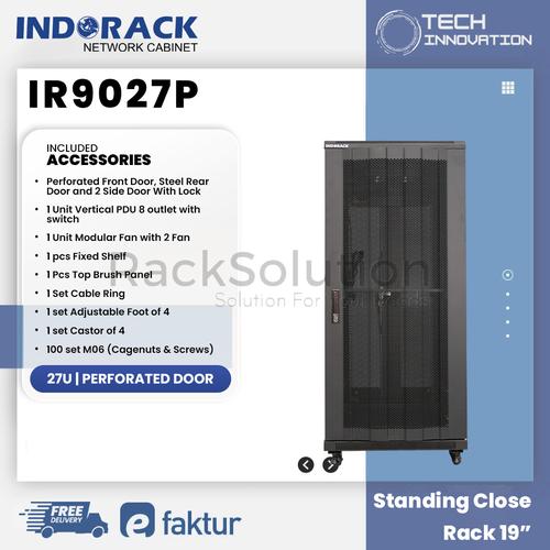 Jual INDORACK Close Rack 27U Depth 900mm Perforated Door Rak Server ...