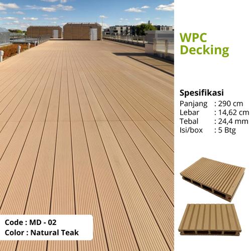 Jual wpc kayu decking lantai outdoor MD-02 Natural Teak / Batang - Jakarta Selatan ...