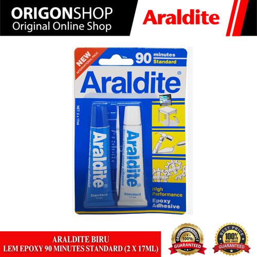 Jual LEM ARALDITE Biru Lem Epoxy Adhesive Standard Lem Besi Serbaguna 90 Menit (2x15ml ...