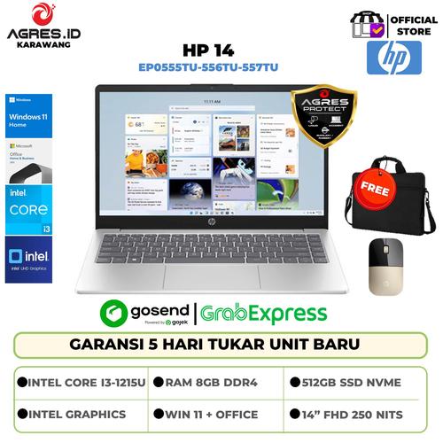 Promo HP 14 Intel Core I3 1215 RAM 8GB 512GB SSD Win11 OHS 14.0FHD Free ...