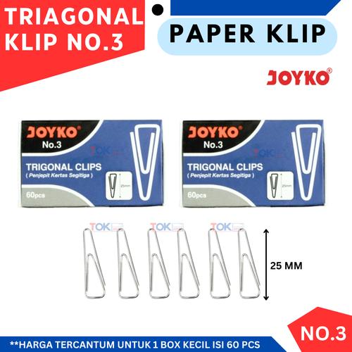 Jual triagonal clip klip penjepit kertas segitiga JOYKO NO.3 - Jakarta ...