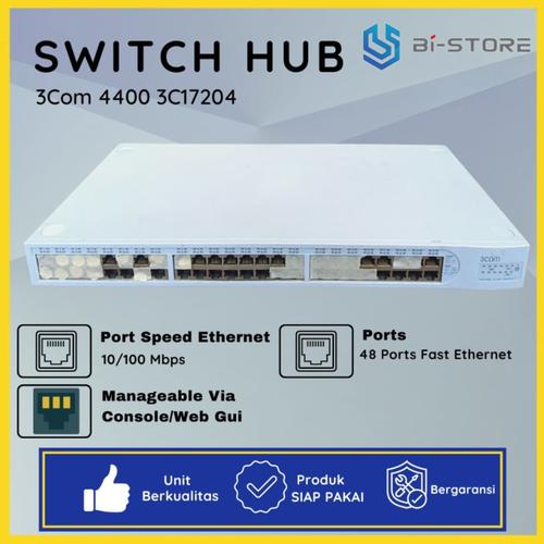 Jual Switch Hub Manageable 3Com 4400 Bisa Web Gui Minus Ada Port Yang ...