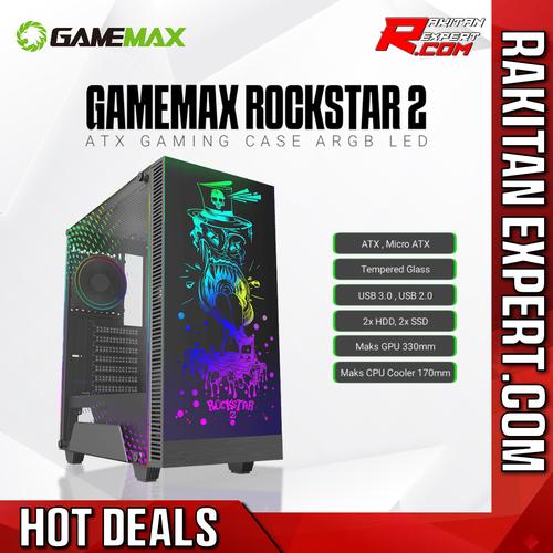 Jual Casing GameMax RockStar 2 ATX Gaming PC Case with ARGB LED,PWM and ...