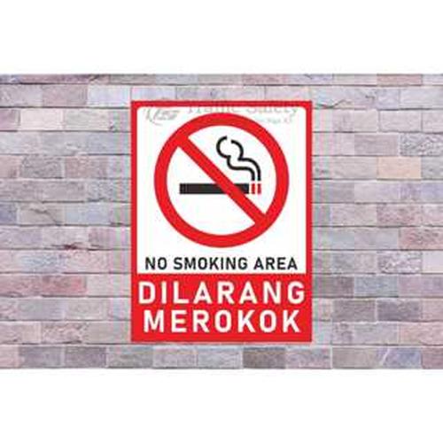 Jual Sign Rambu Papan Petunjuk Dilarang Merokok - No Smoking Area ...