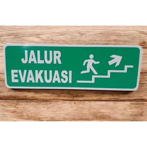 Promo Sign Rambu PVC Jalur Evakuasi Tangga Kanan Atas 10x30 cm ...