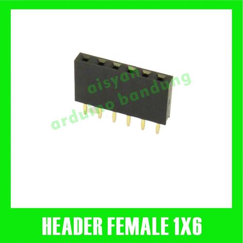 Promo 100PCS Pin Header Female Standar 1x6 2.54mm Female Pin Header ...