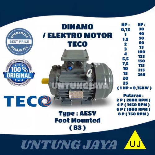 Jual DINAMO ELEKTRO MOTOR B3 TECO 3 PHASE 15 HP 11 KW 6 POLE 1000 RPM / ELEKTRIK MOTOR TECO 3 ...