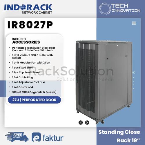 Jual INDORACK Close Rack 27U Depth 800mm Perforated Door Rak Server ...