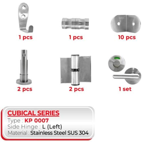 Jual Partisi Cubicle Toilet / Kubikal Toilet Set Komplit Stainless ...