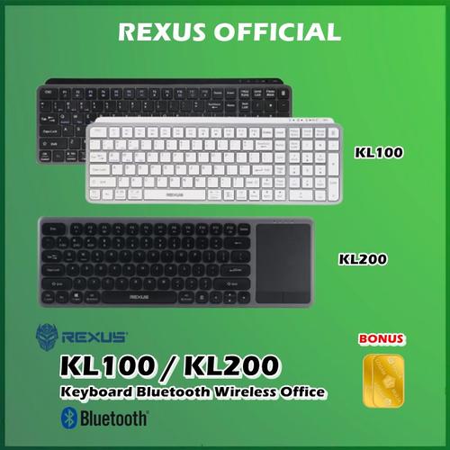 Promo Rexus KL100 / KL200 Keyboard Office Wireless Bluetooth Dual Mode ...