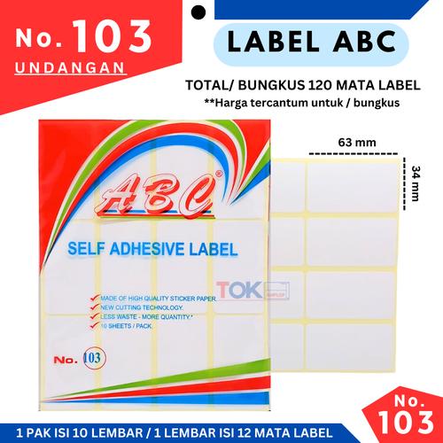 Jual Sticker Label No. 103 / Label Undangan - 103 PANDA - Jakarta Barat ...