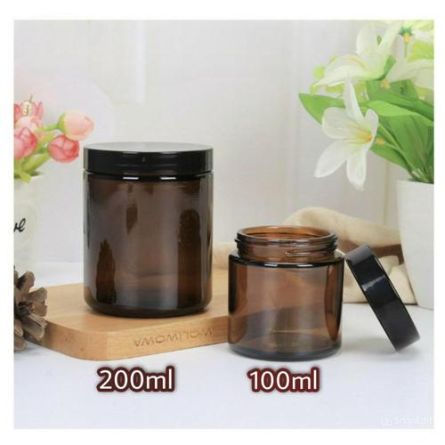 Jual Botol kaca lilin Botol lulur botol kosmetik jar madu amber 100ml ...
