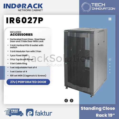 Jual INDORACK Close Rack 27U Depth 600mm Perforated Door Rak Server ...