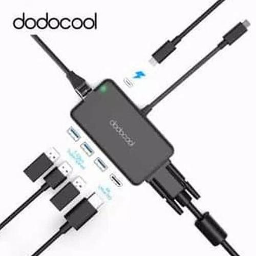 Jual DODOCOOL USB C 8iN1 TO HUB 3 port USB 3.0 HDMI VGA LAN GIGABIT ...