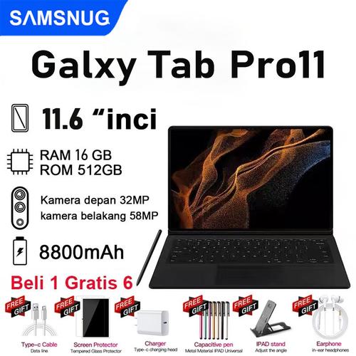 Promo [Bisa COD] Tablet baru 11.6inch【16GB+512GB】Galaxy tab Pro11 untuk ...