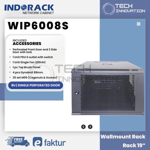 Promo INDORACK Wallmount Rack 8U Depth 600mm Rak Server Modem Wifi ...