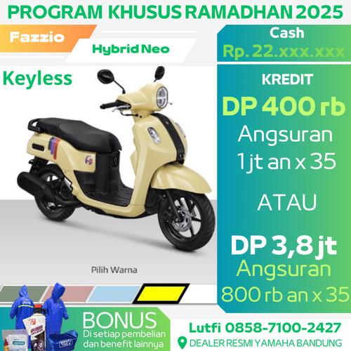 Jual Yamaha Fazzio Hybrid Neo Yellow 2025 / Motor matic Baru Fazzio ...