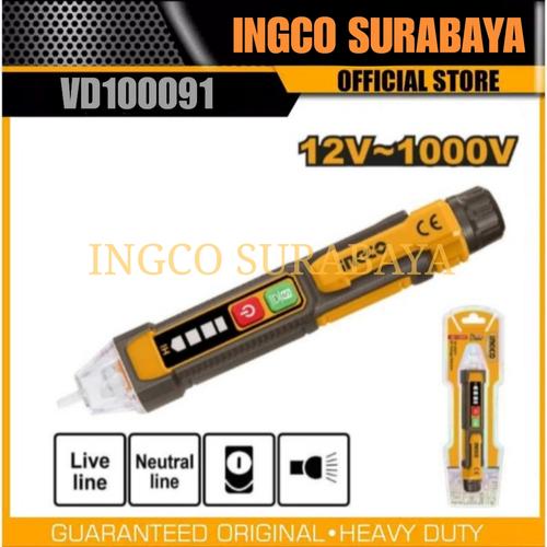 Jual INGCO VD100091 AC VOLTAGE DETECTOR TESPEN ELEKTRIK BUNYI SENSOR ...