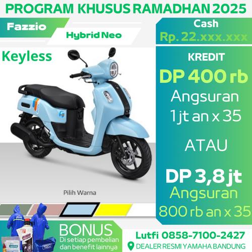 Jual Yamaha Fazzio Hybrid Neo Dull Blue 2025 / Motor matic Baru Fazzio ...