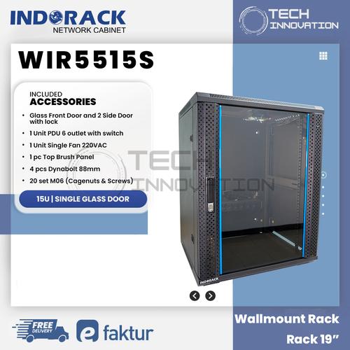 Promo INDORACK Wallmount Rack 15U Depth 550mm Rak Server Modem Wifi ...