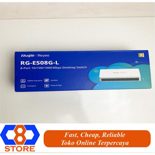 Jual RUIJIE DESKTOP SWITCH HUB 8 PORT GIGABIT RG-ES08G-L 10/100/1000 ...