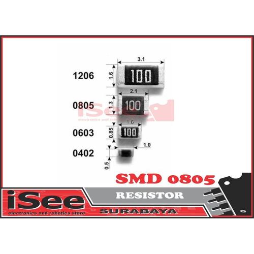 Jual Resistor smd 0805 6k8 6.8K kilo ohm 6800 Ohm Toleransi 1% ...