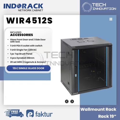 Promo INDORACK Wallmount Rack 12U Depth 450mm Rak Server Modem Wifi ...