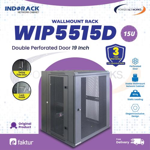 Jual INDORACK WIP5515D Wallmount Rack 15U INDORACK Depth 550mm Rack ...