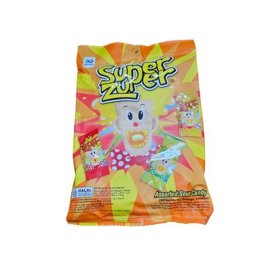 Jual Super Zuper Assorted Sour Candy 125gr ( 50pcs x 2,5 gr) Strawberry ...