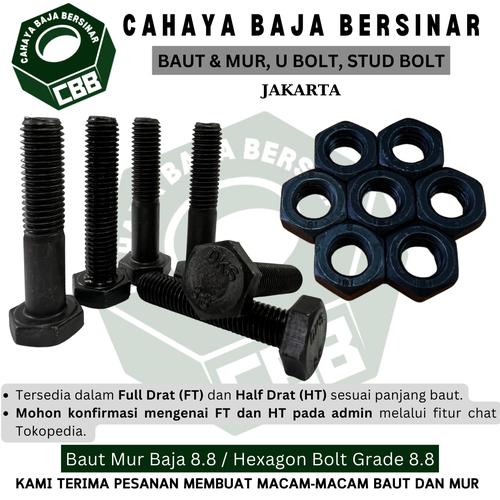 Jual Baut Mur Baja 8.8 FT 5/8" x 1-3/4" UNC Inchi Drat Kasar / Hexagon Bolt Grade 8.8 - Jakarta ...