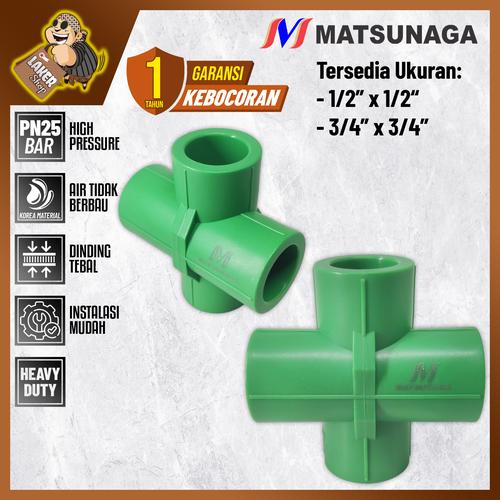 Jual Matsunaga Sambungan Cross Tee PPR Pipa x Pipa - 1/2 x 1/2 - Kab. Tangerang - LAKER ...