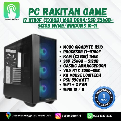 Jual PC RAKITAN GAMING I7 11700F VGA RTX 3050-8GB INCLUDE GAME ...