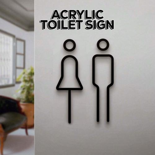 Promo Acrylic Sign Board Restroom Penanda Kamar Mandi Akrilik Timbul ...