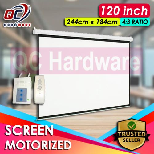 Jual Layar Proyektor Motorized 120 inch / Screen Motorized 120" Ratio 4 ...