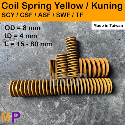Jual Coil Spring Yellow OD 8mm ID 4mm L 15-80mm Per Kuning Mold Mould ...