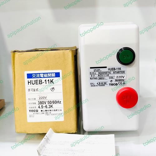 Jual DOL MAGNETIC STARTER TECO HUEB-11K COIL 220V O/L 4.5 - 6.3A - Kab ...