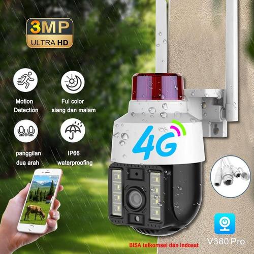 Jual CCTV V380 PRO 4G Sim Card 3MP 2.5K Waterproof Outdoor PTZ Wireless ...