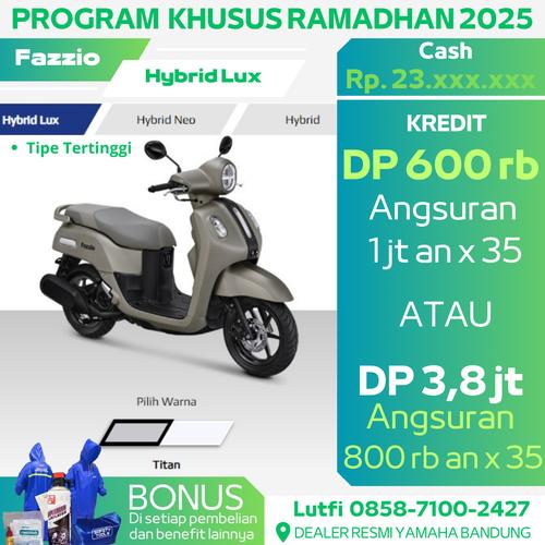 Jual Yamaha Fazzio Hybrid Lux Titan 2025 / Motor matic Baru Fazzio ...